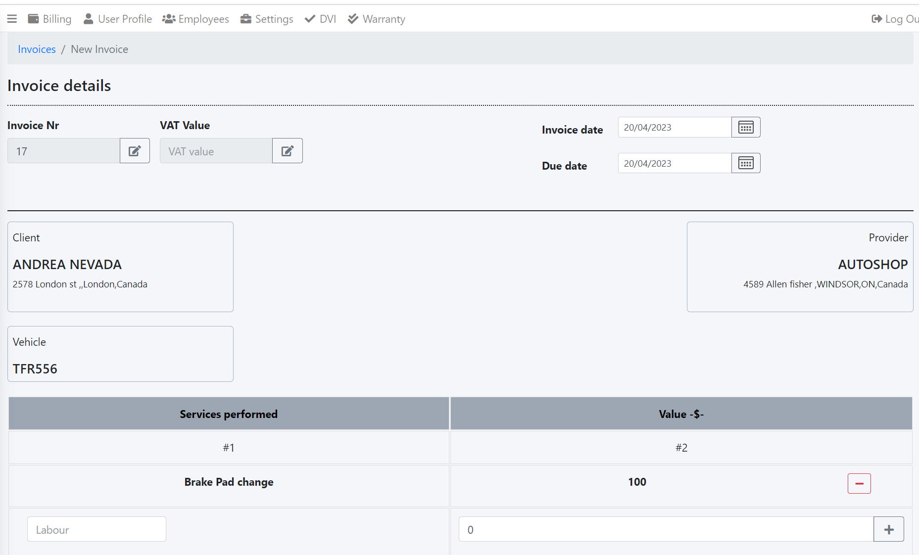 Creating an Invoice - AutoSoftWay